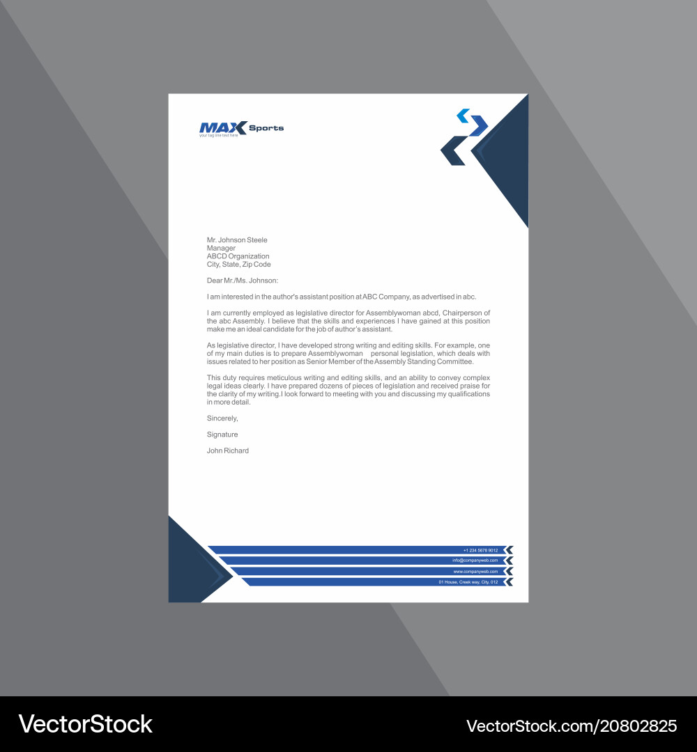 Corporate dark and light blue letterhead Vector Image