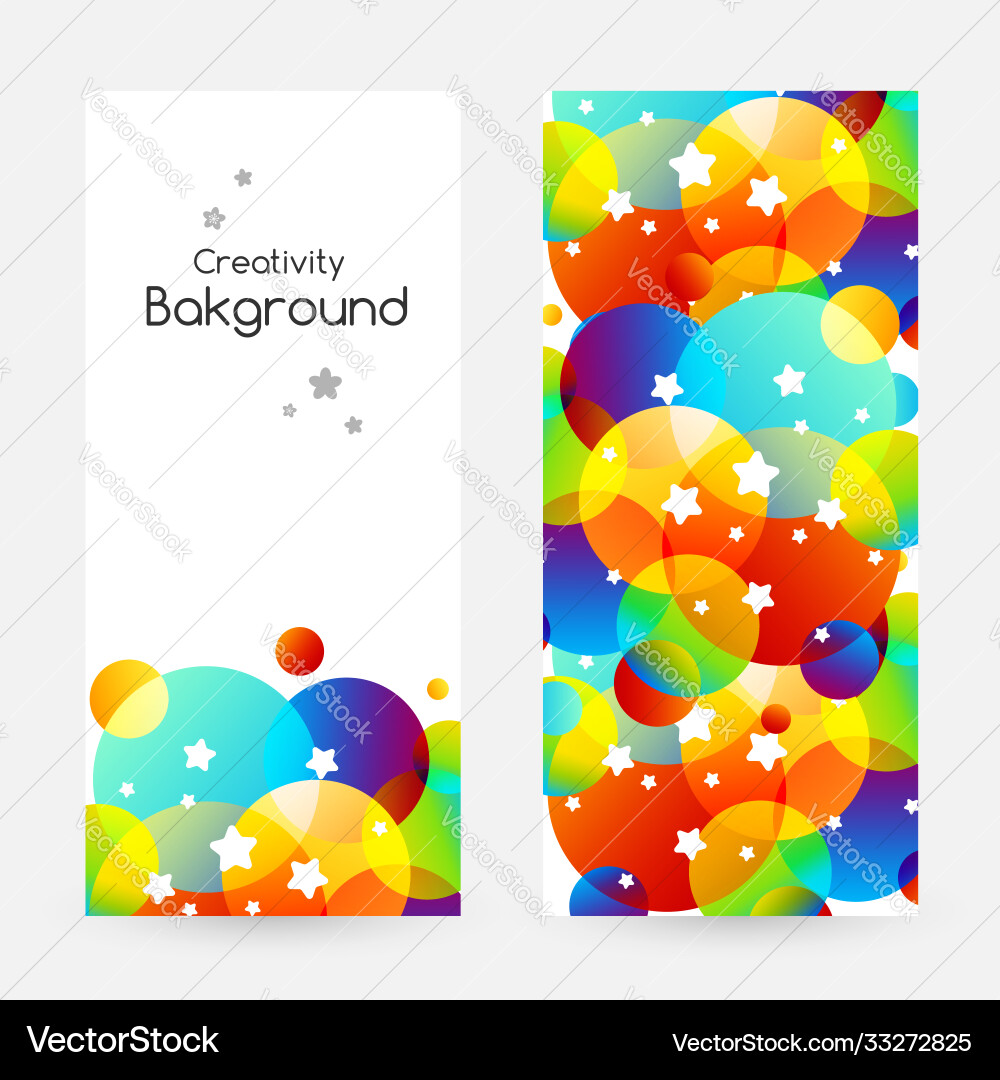 Creative kids cards with colorful bubble Vector Image