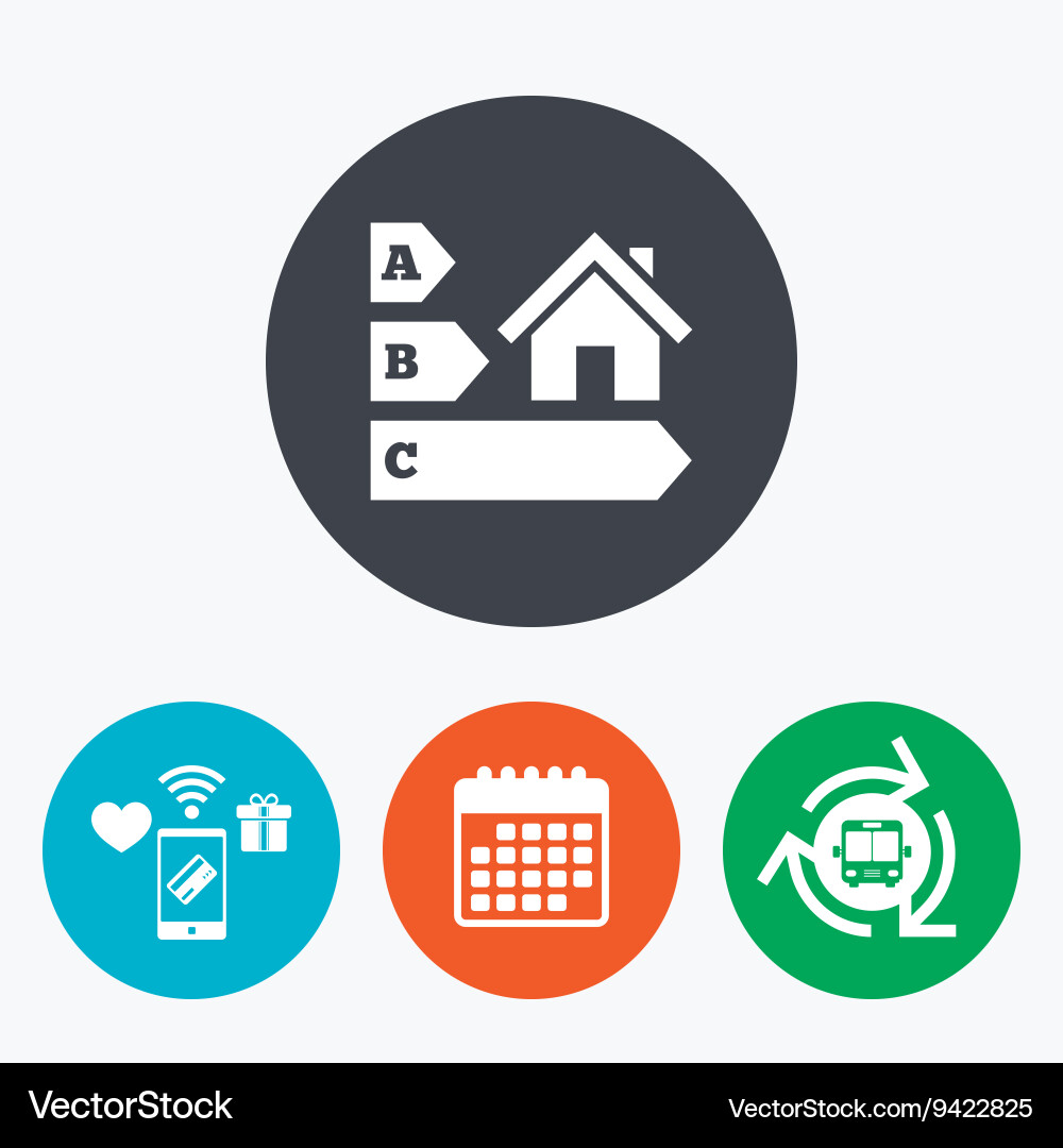 Energy efficiency icon house building symbol Vector Image