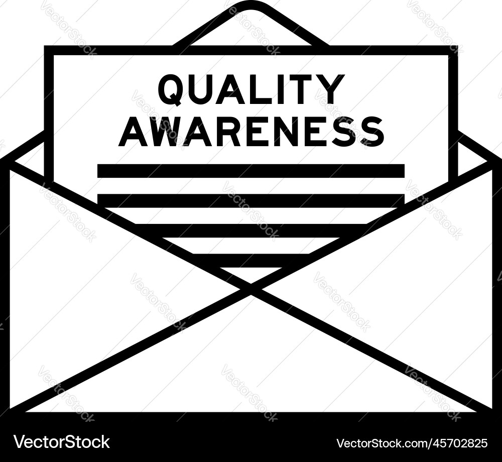 Envelope and letter sign with word quality Vector Image
