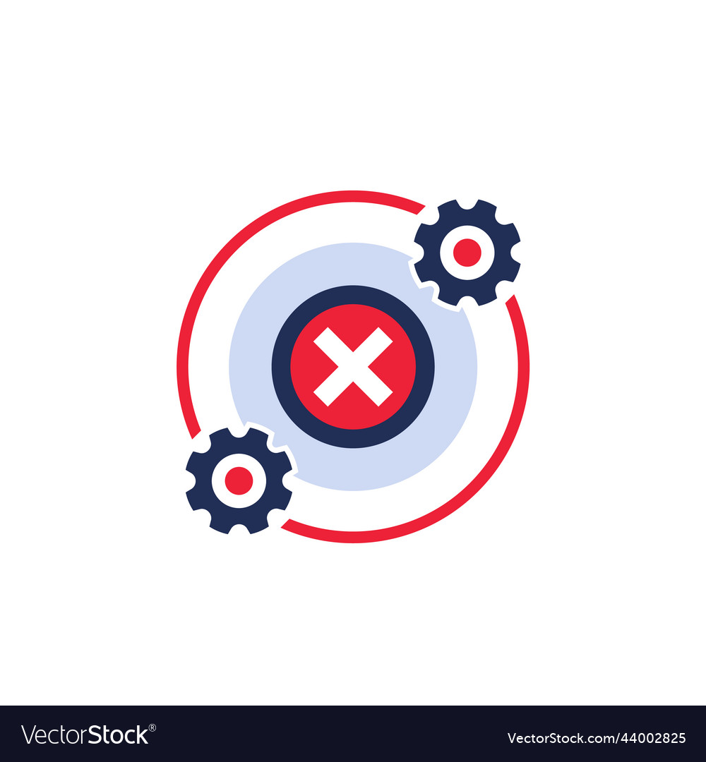 Error in process operation icon Royalty Free Vector Image