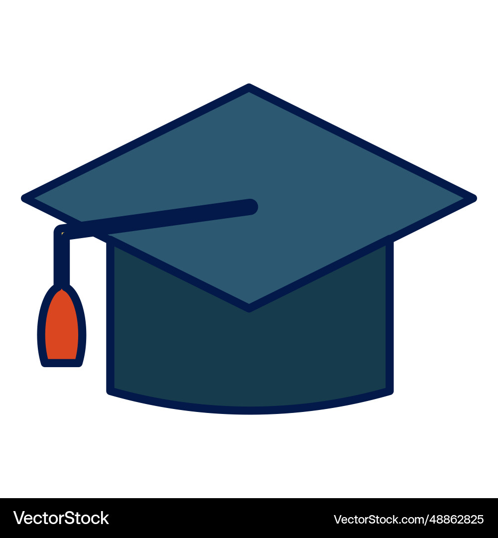 Graduation hat school icon Royalty Free Vector Image