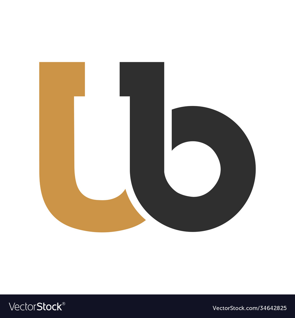 Initial letter ub logo or bu design Royalty Free Vector