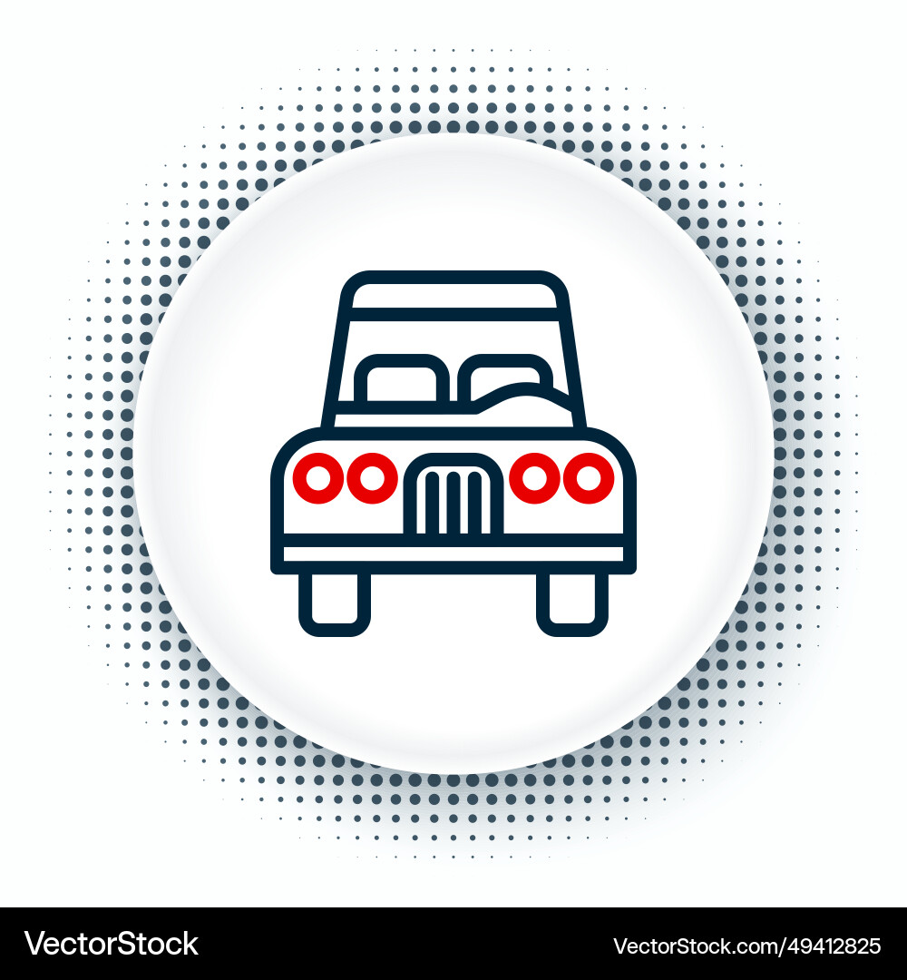 Line car icon isolated on white background front Vector Image