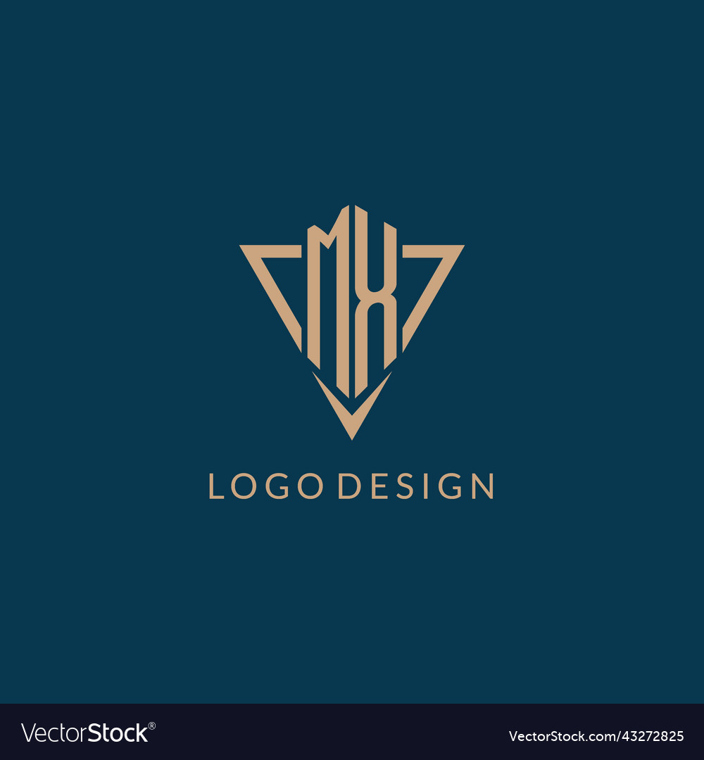 Mx logo initials triangle shape style creative Vector Image