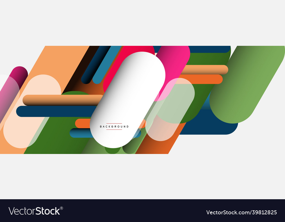 Overlapping round shapes and lines background Vector Image