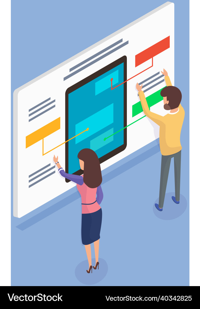 People planning layout of applications Royalty Free Vector