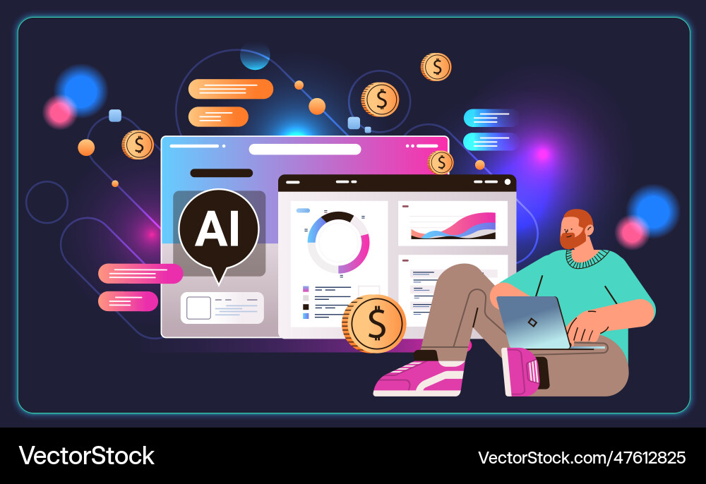 Professional financial advisor giving advise Vector Image