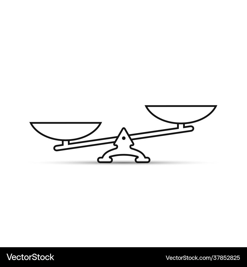 Scales outline icon isolated on white background Vector Image