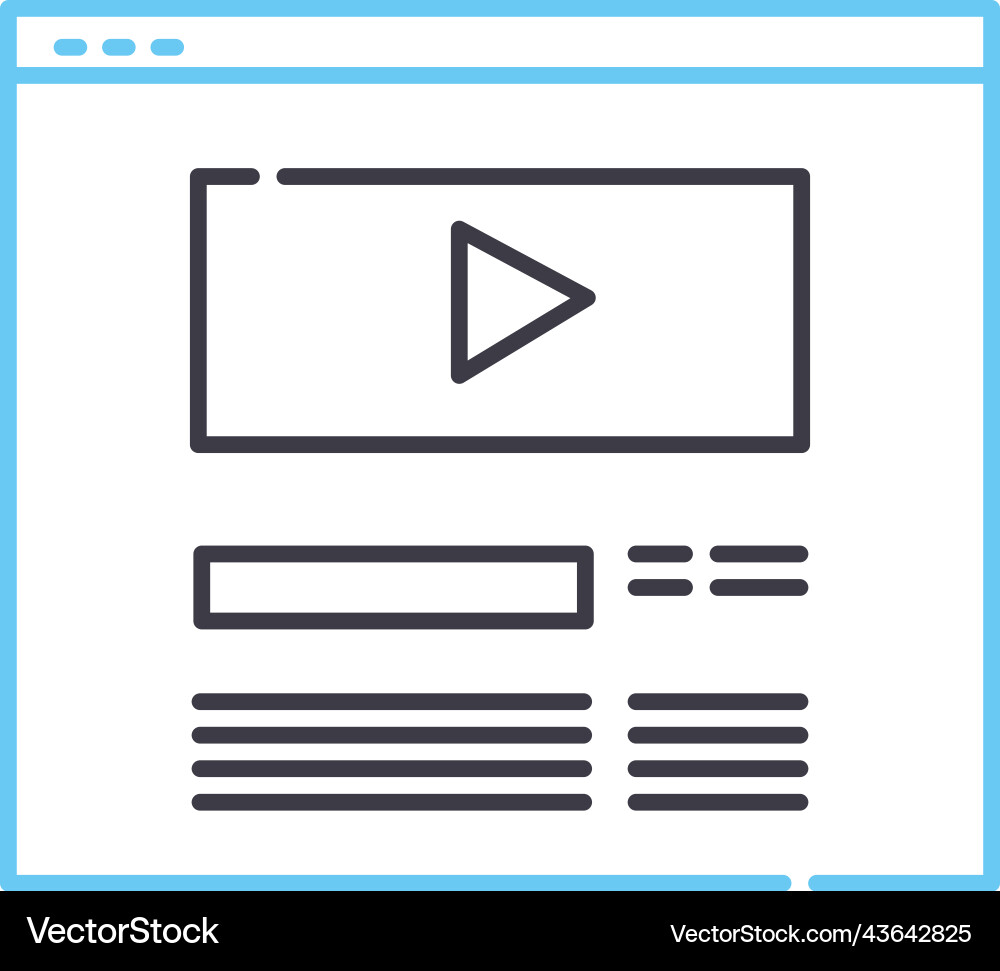 Video hosting service line icon outline symbol Vector Image