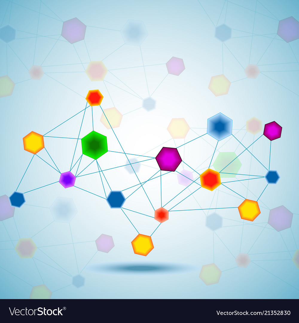 Abstract Hexagonal Molecular Structure Dna Vector Image