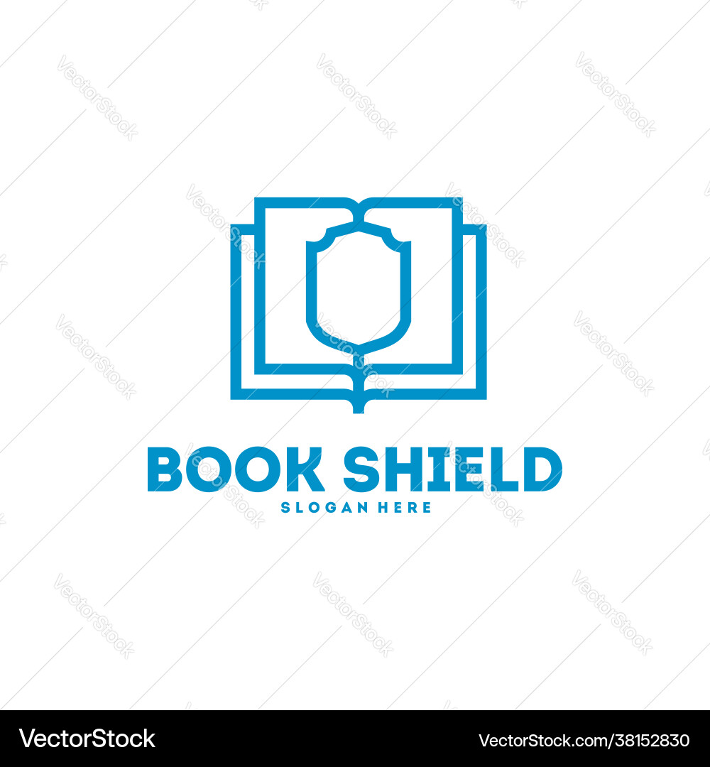 Book shield logo designs education logo symbol Vector Image