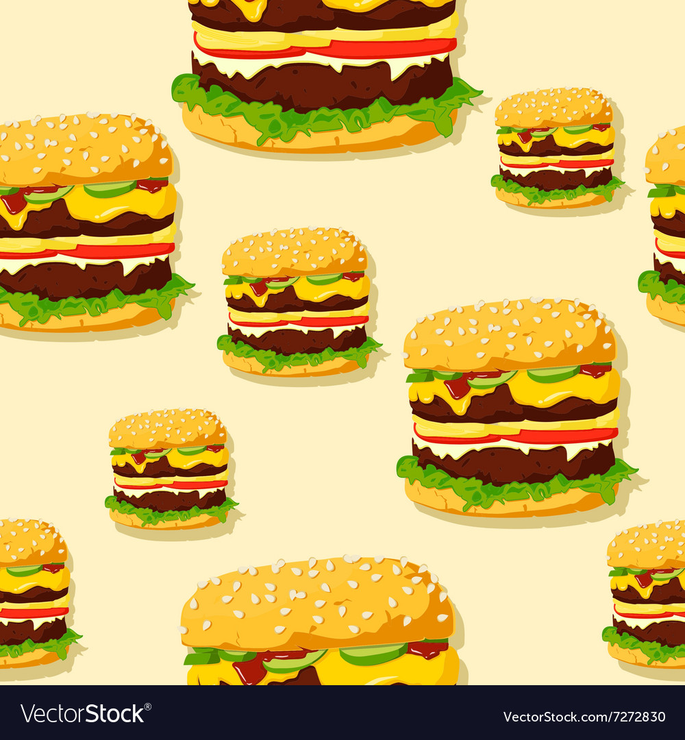Burger pattern Royalty Free Vector Image - VectorStock