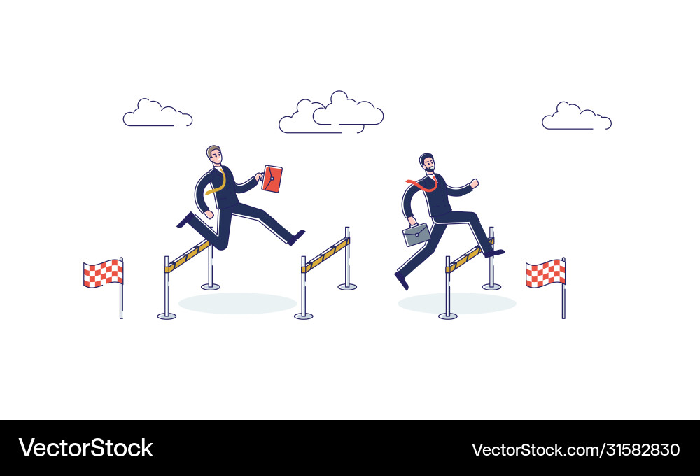 Business competition concept two businessmen Vector Image