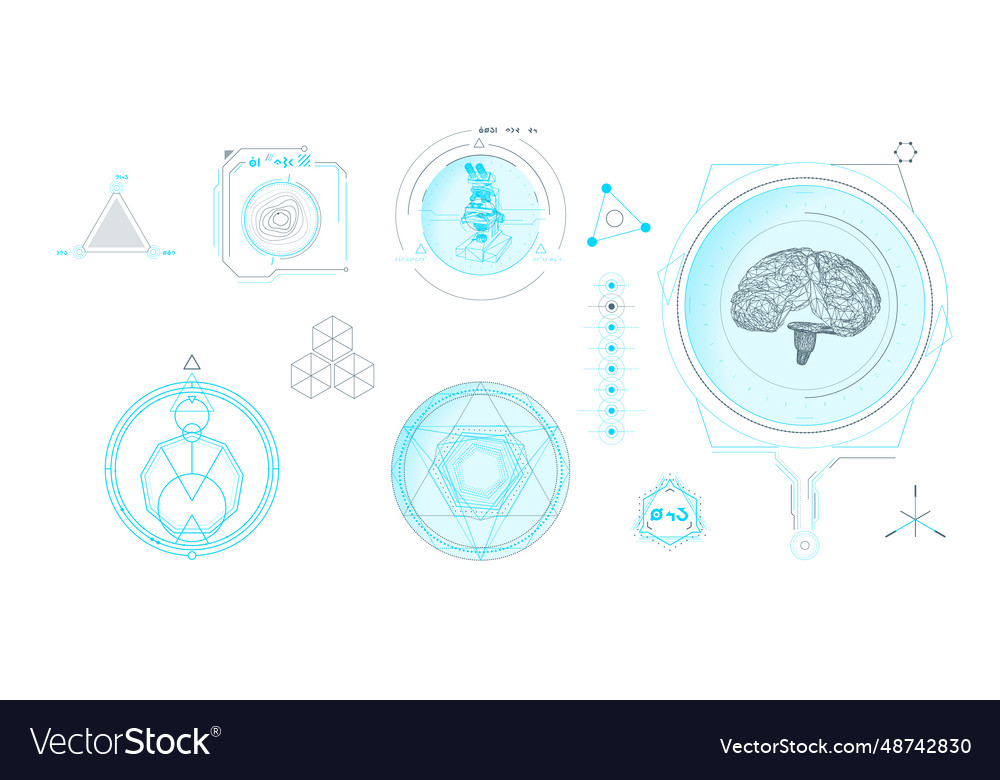 Circular infographic elements for sci-fi Vector Image