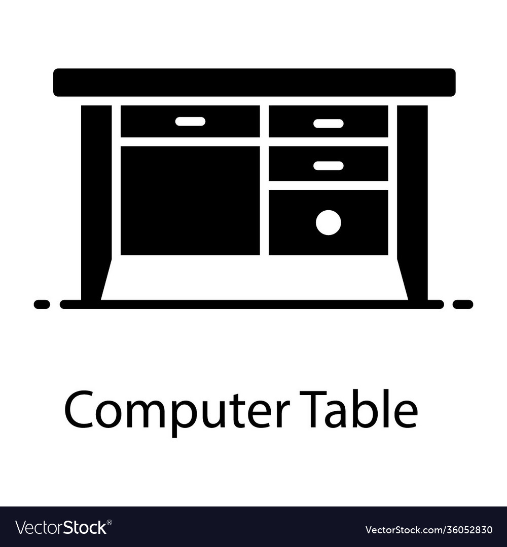 Computer table Royalty Free Vector Image - VectorStock