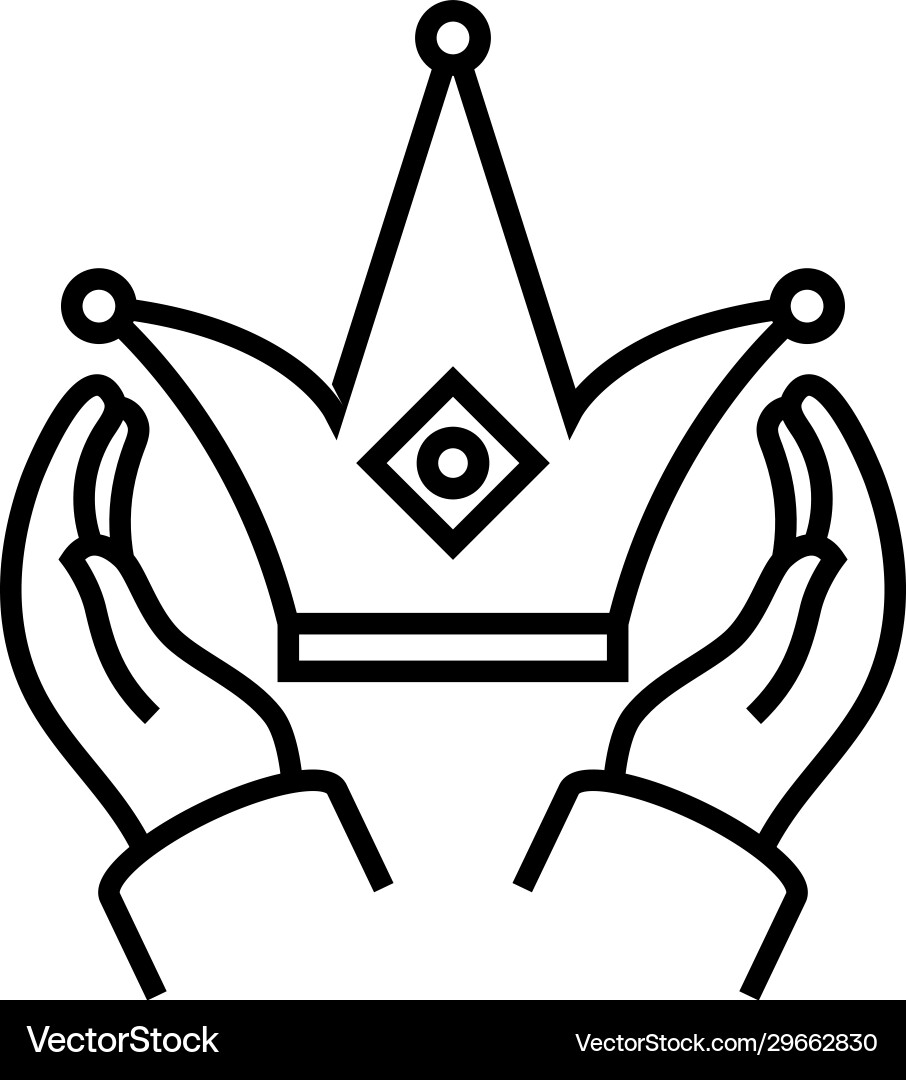 Crown line icon concept sign outline Royalty Free Vector