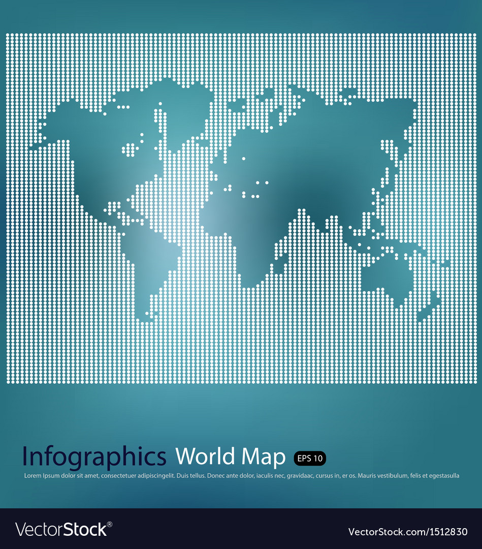 Dotted world map Royalty Free Vector Image - VectorStock