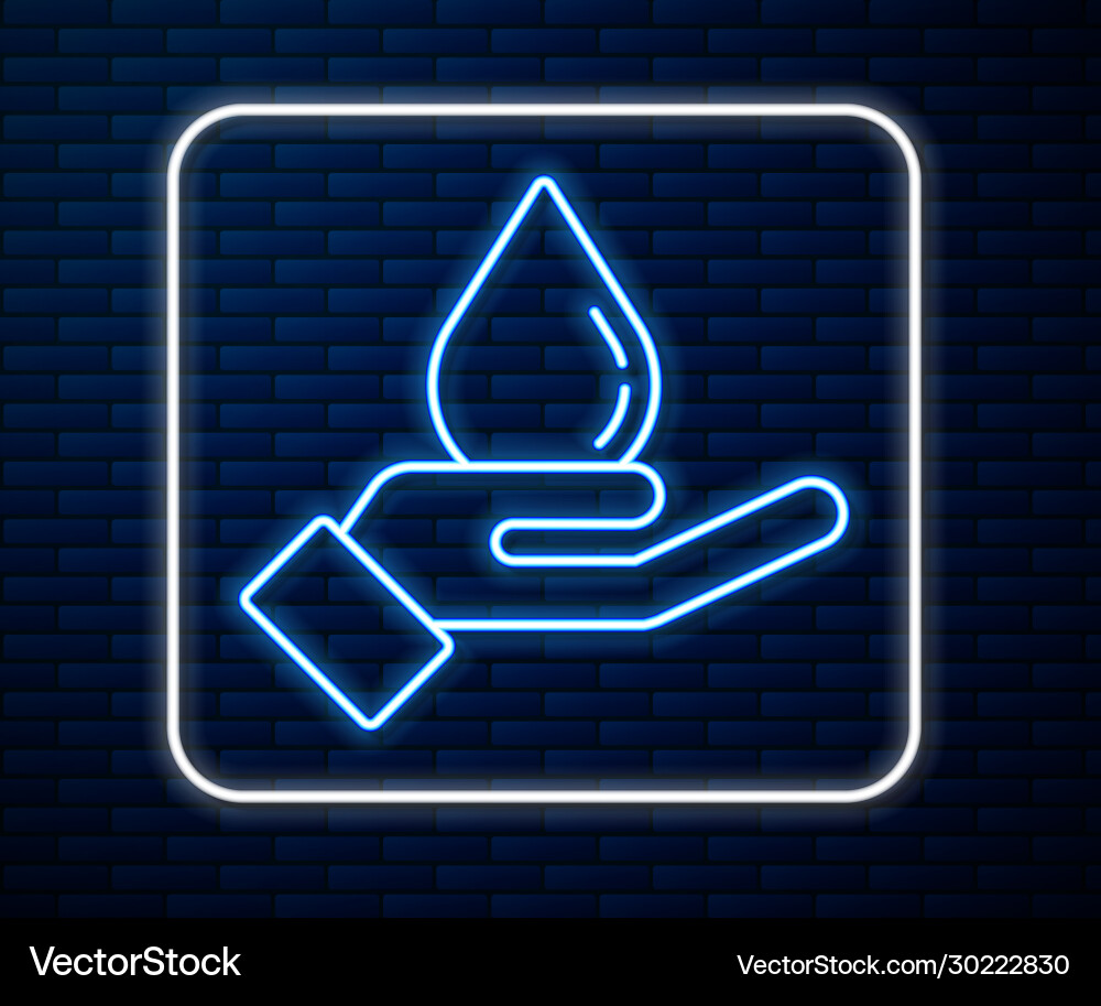 Glowing neon line washing hands with soap icon Vector Image