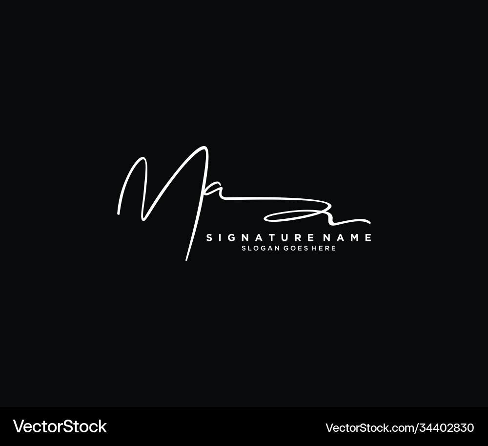 Letter ma signature logo template Royalty Free Vector Image