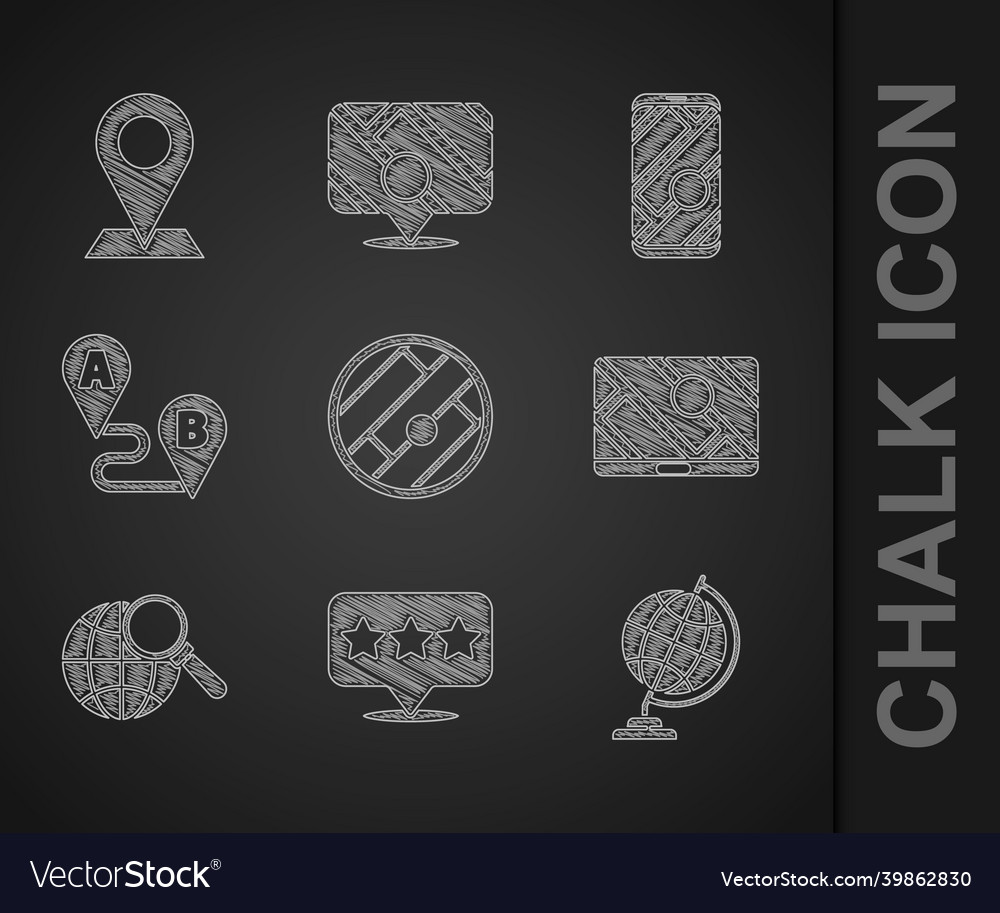 Set folded map with location map pointer star Vector Image