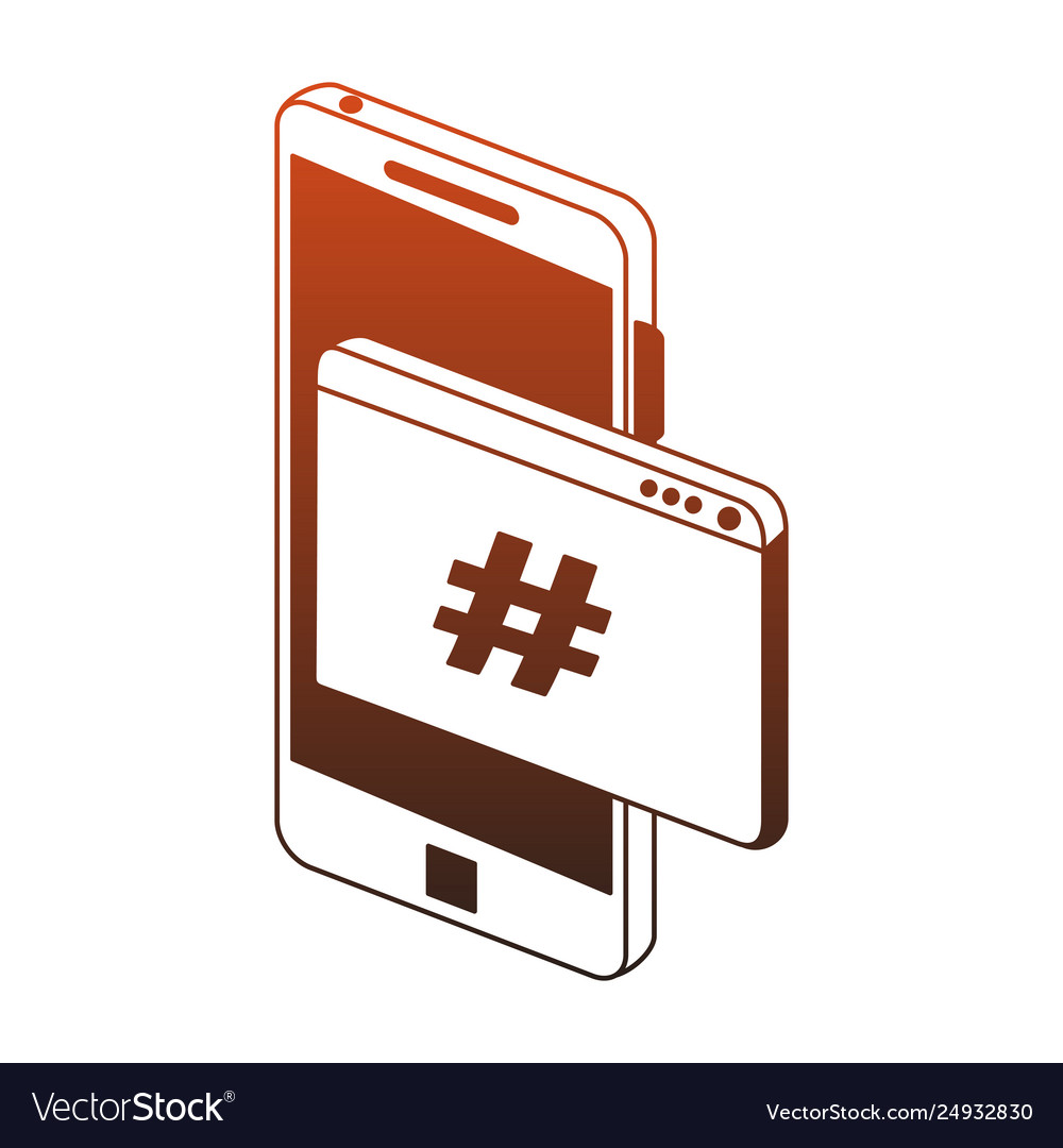Smartphone programming code symbol red lines Vector Image