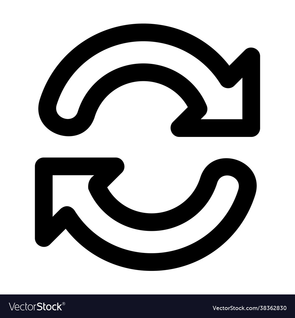 Synchronize icon in line style for any projects Vector Image