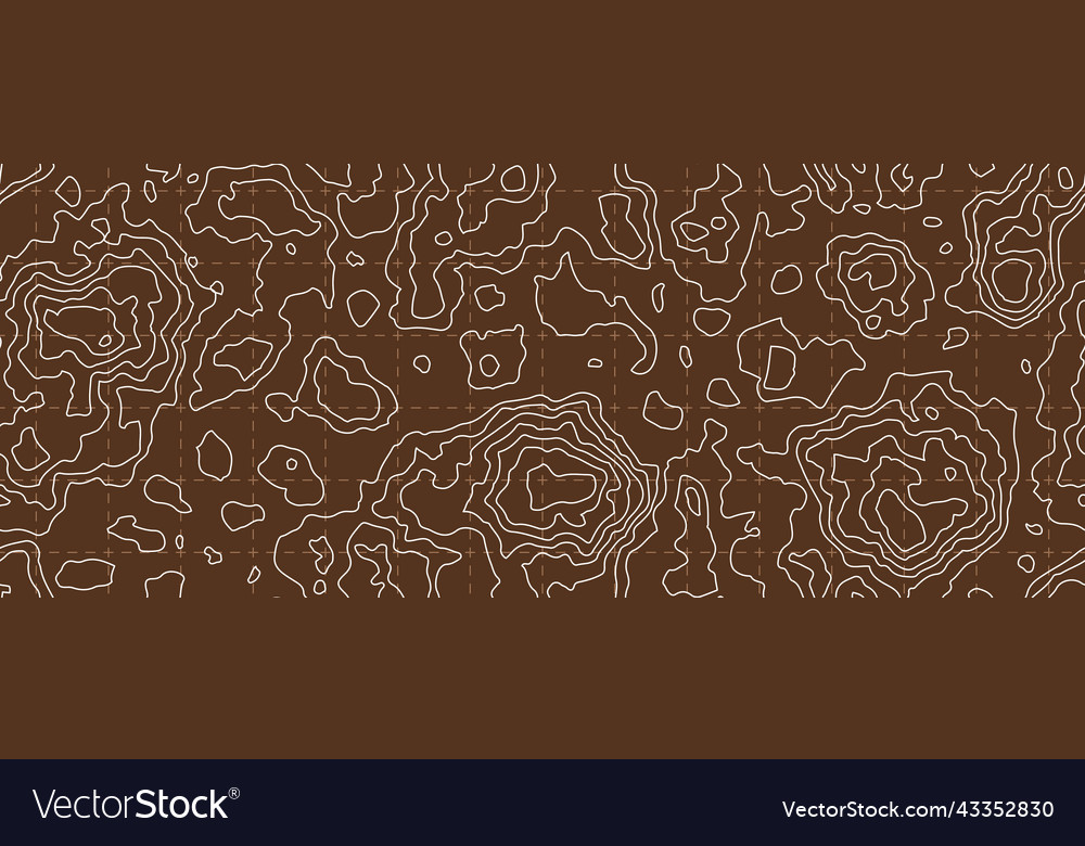 Topography brown map seamless pattern with grid Vector Image
