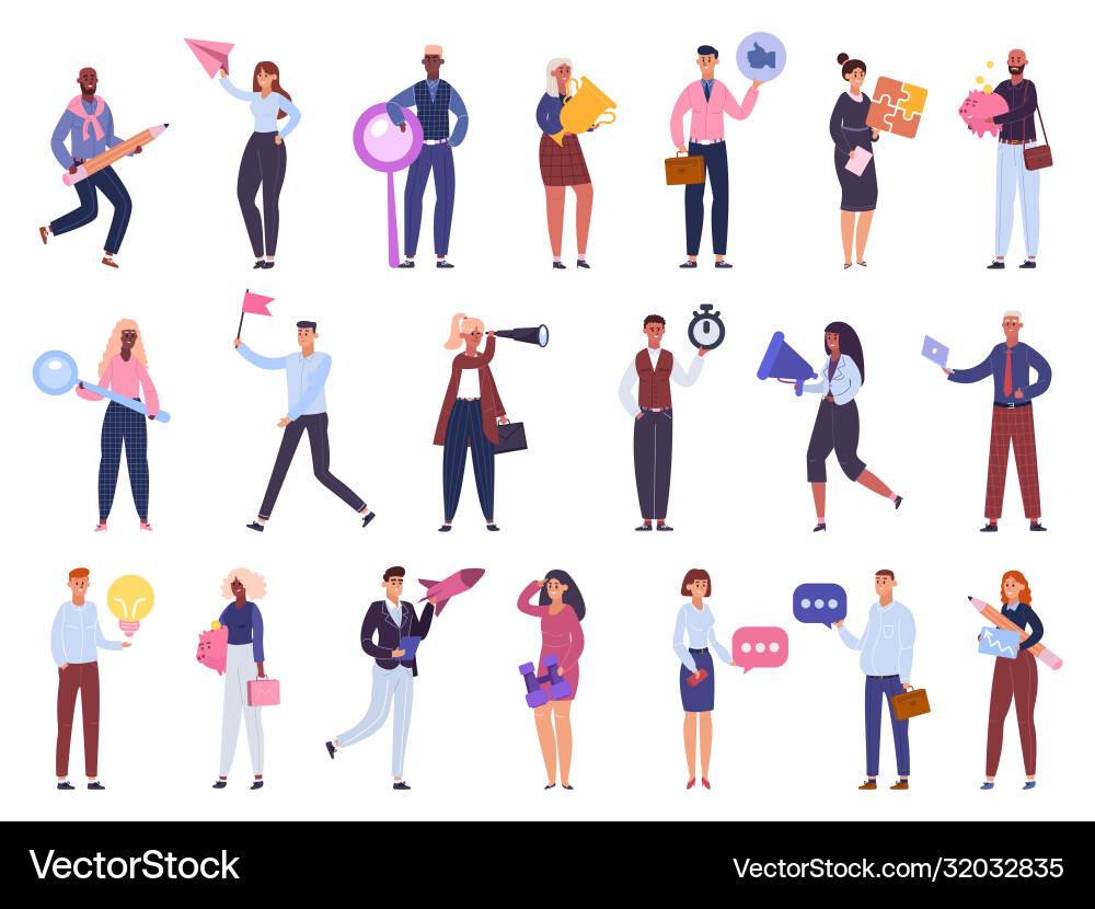 Business workers office people characters team Vector Image