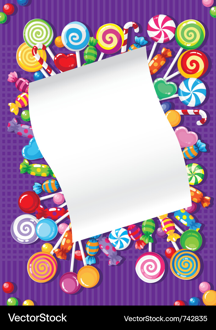 Candy and sweets card Royalty Free Vector Image