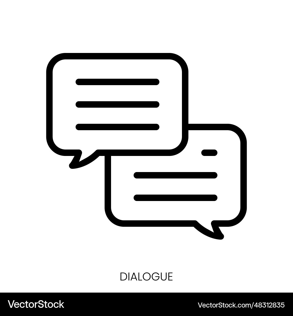 Dialogue icon line art style design isolated Vector Image