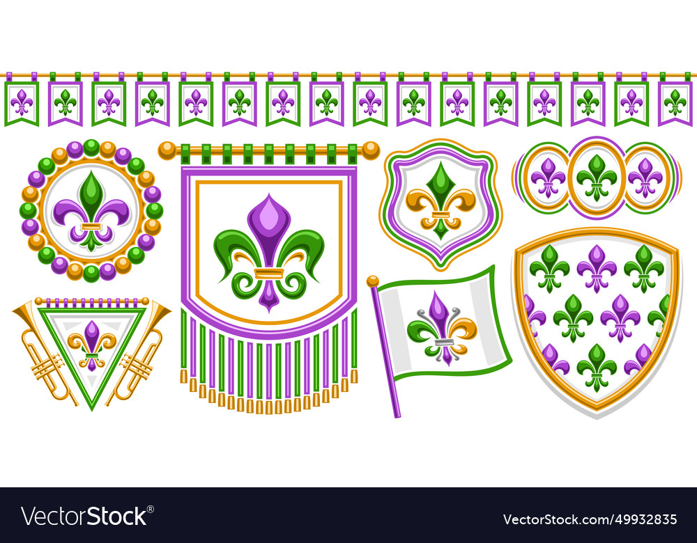 Fleur de lis set Royalty Free Vector Image - VectorStock Fleur de lis set Royalty Free Vector Image - VectorStock