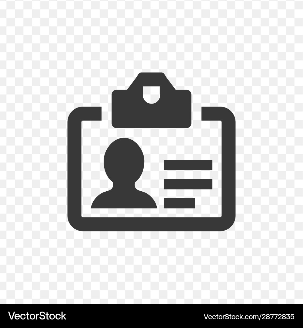 Identification card icon stock isolated on white Vector Image