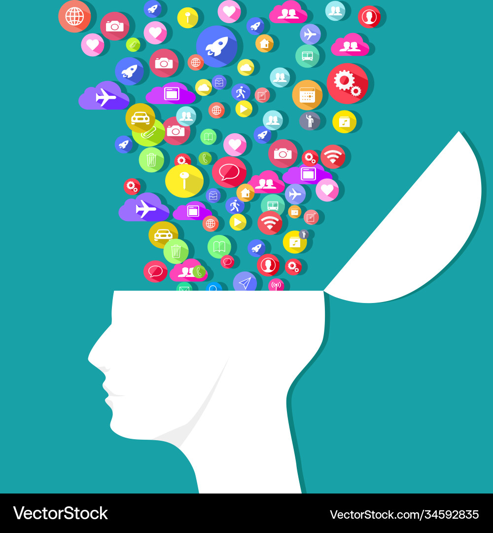 Information and communication icons come out Vector Image