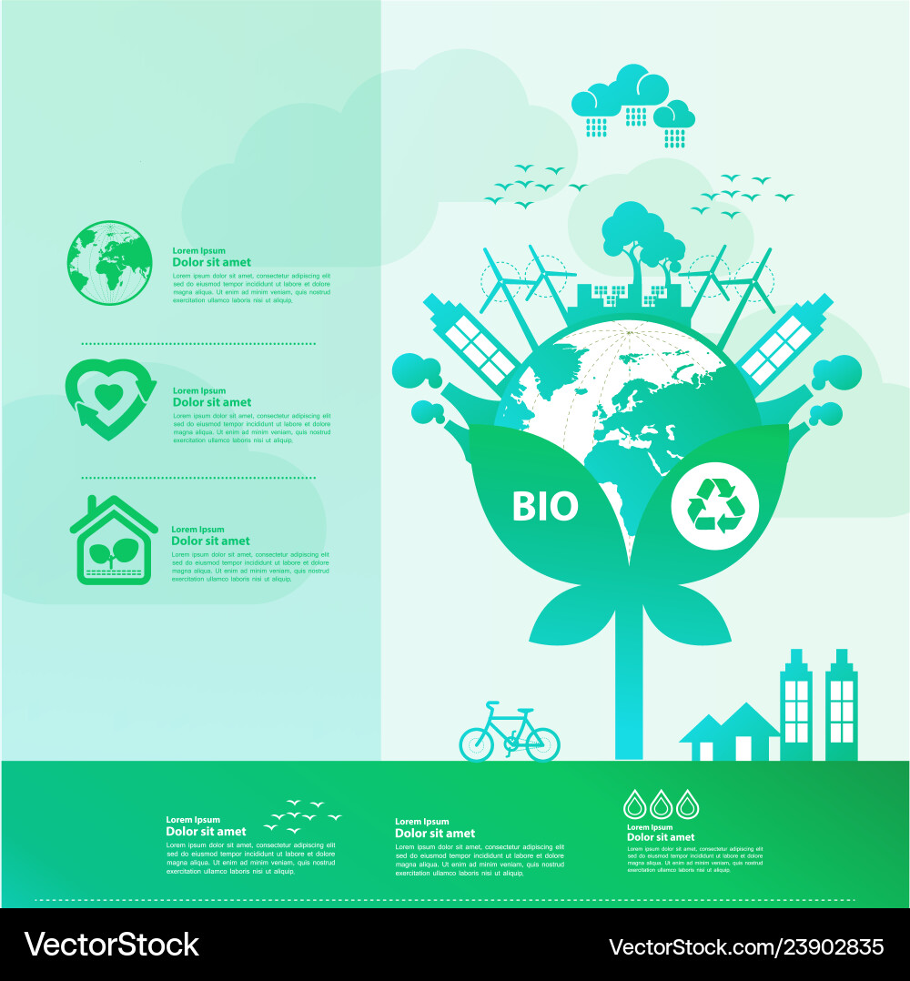 Save the world together green ecology Royalty Free Vector