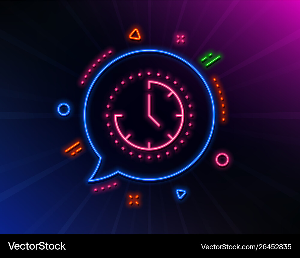 Time management line icon clock sign watch Vector Image