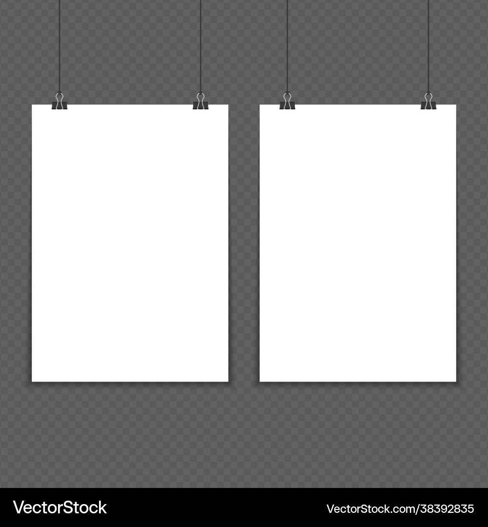 Two poster mockup a4 Royalty Free Vector Image