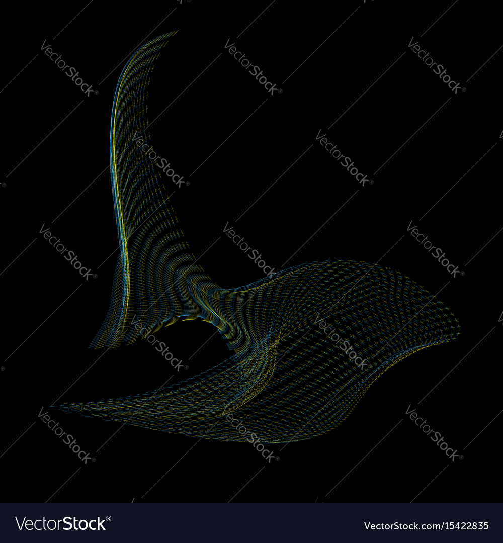 Warped parametric surface shape Royalty Free Vector Image