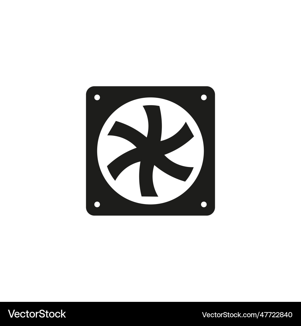 Computer cooling fan icon air cooling fan icon Vector Image