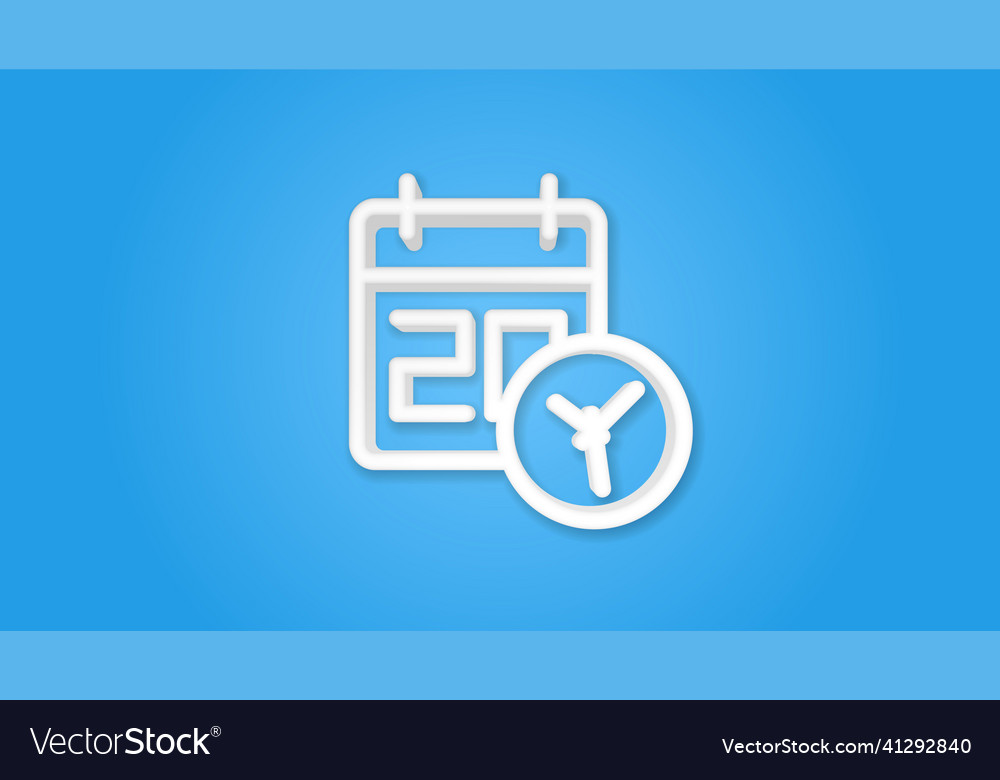 Date and time calendar clock 3d realistic Vector Image