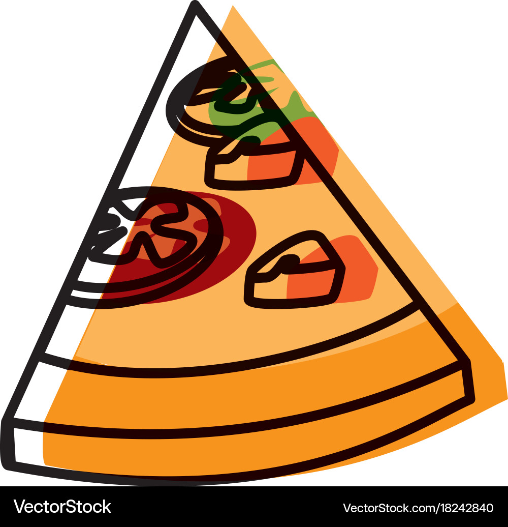 Delicious pizza fast food Royalty Free Vector Image
