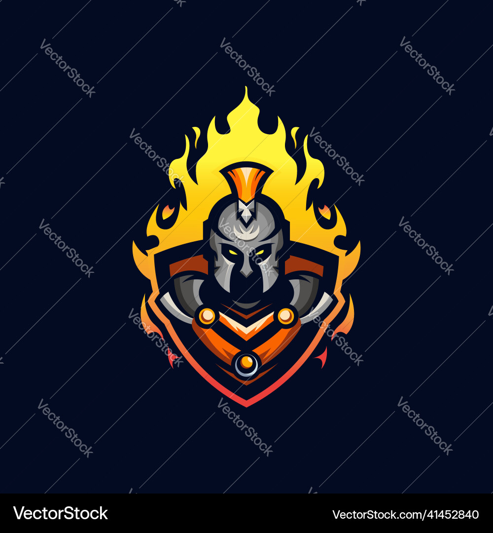 Fire knight esport logo gaming Royalty Free Vector Image