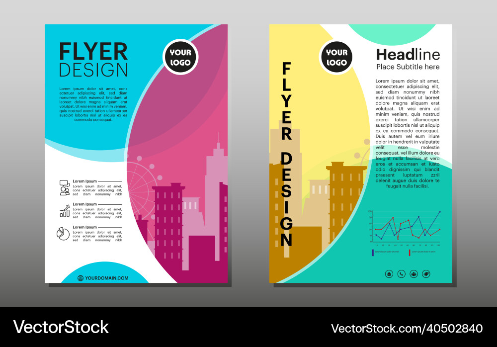 Geometric business brochure flyer design layout Vector Image