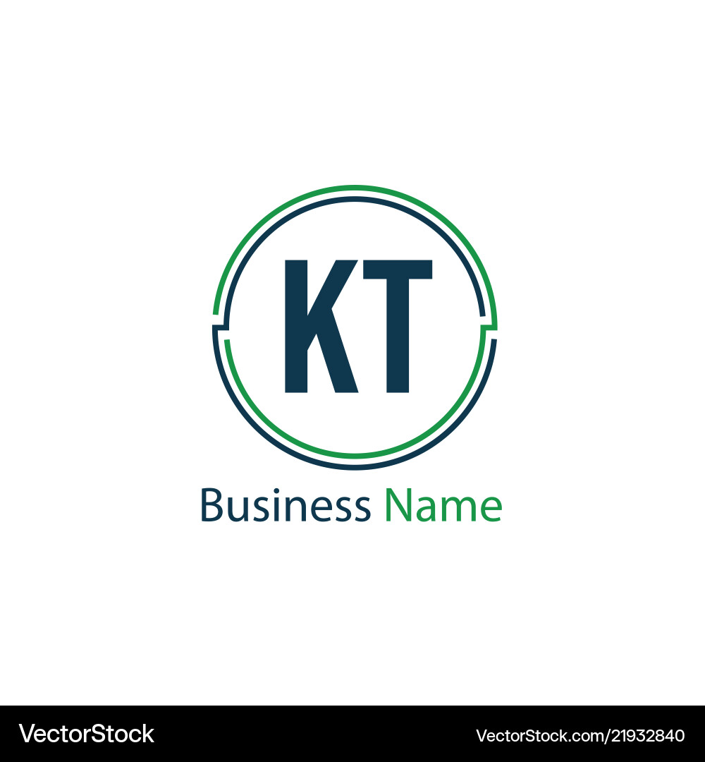 Initial letter kt logo template design Royalty Free Vector
