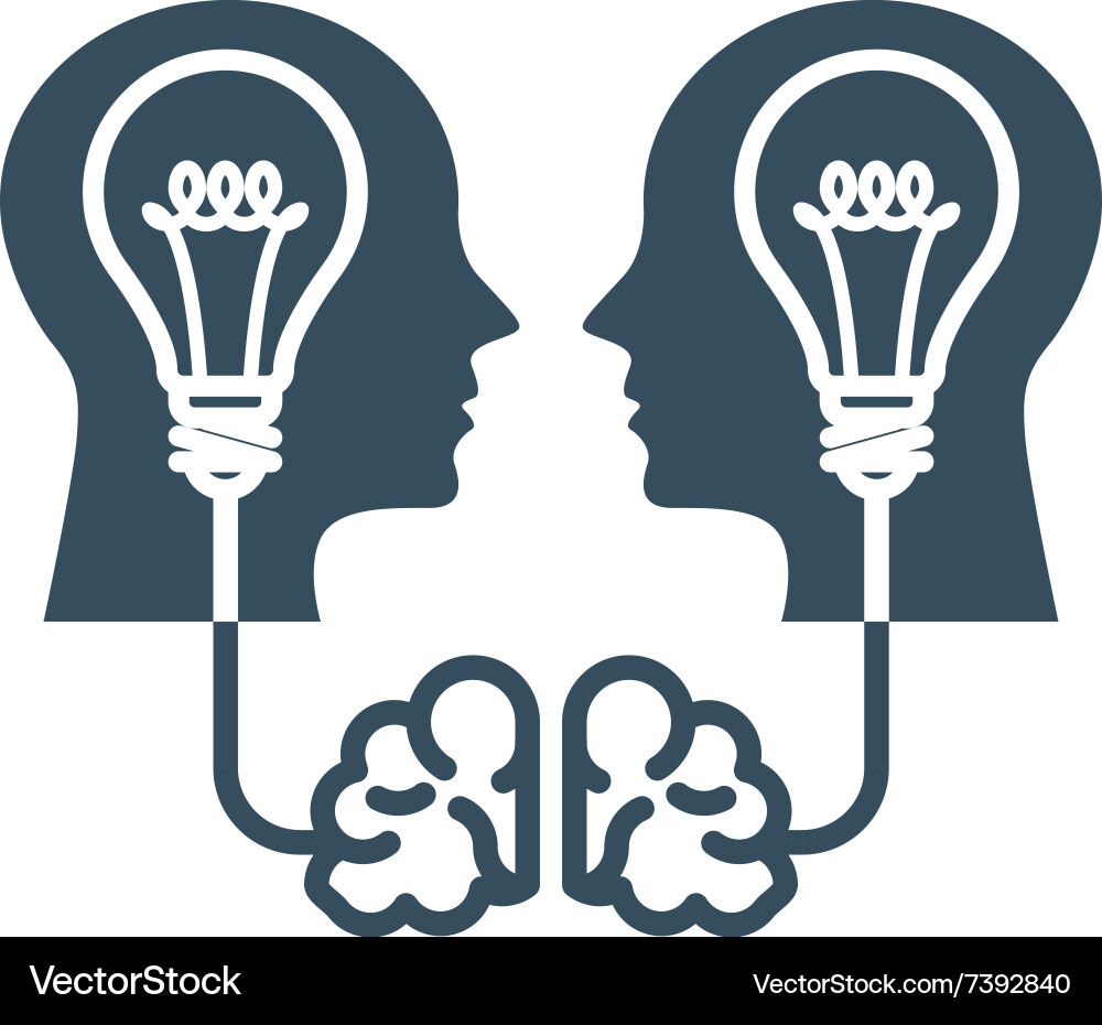 Intellectual property and ideas - head with lamp Vector Image