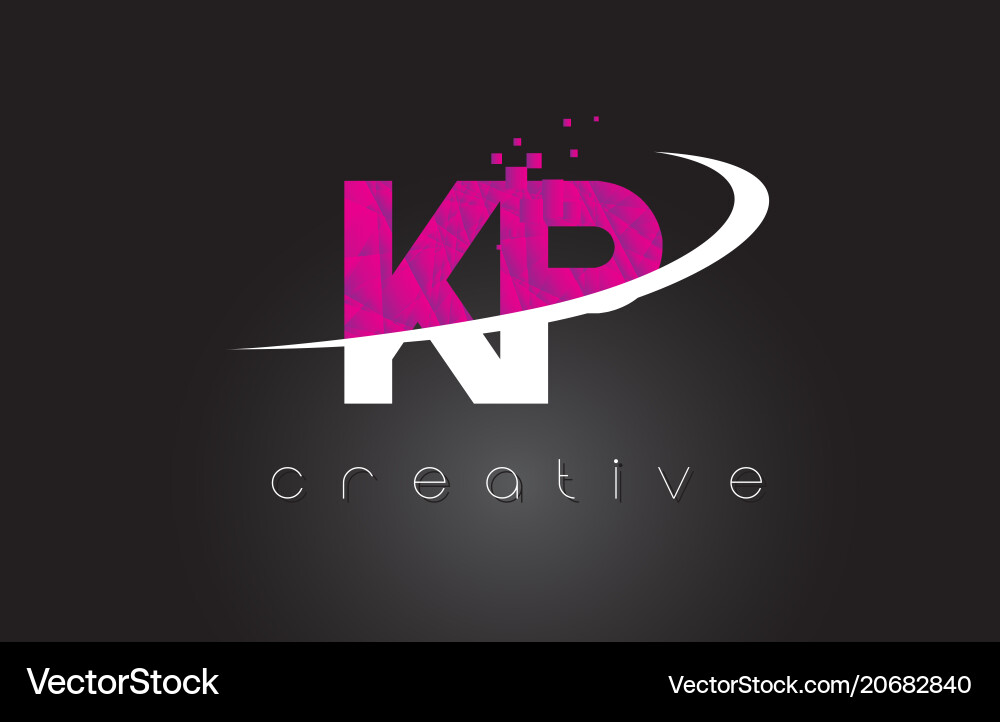 Kp k p creative letters design with white pink Vector Image