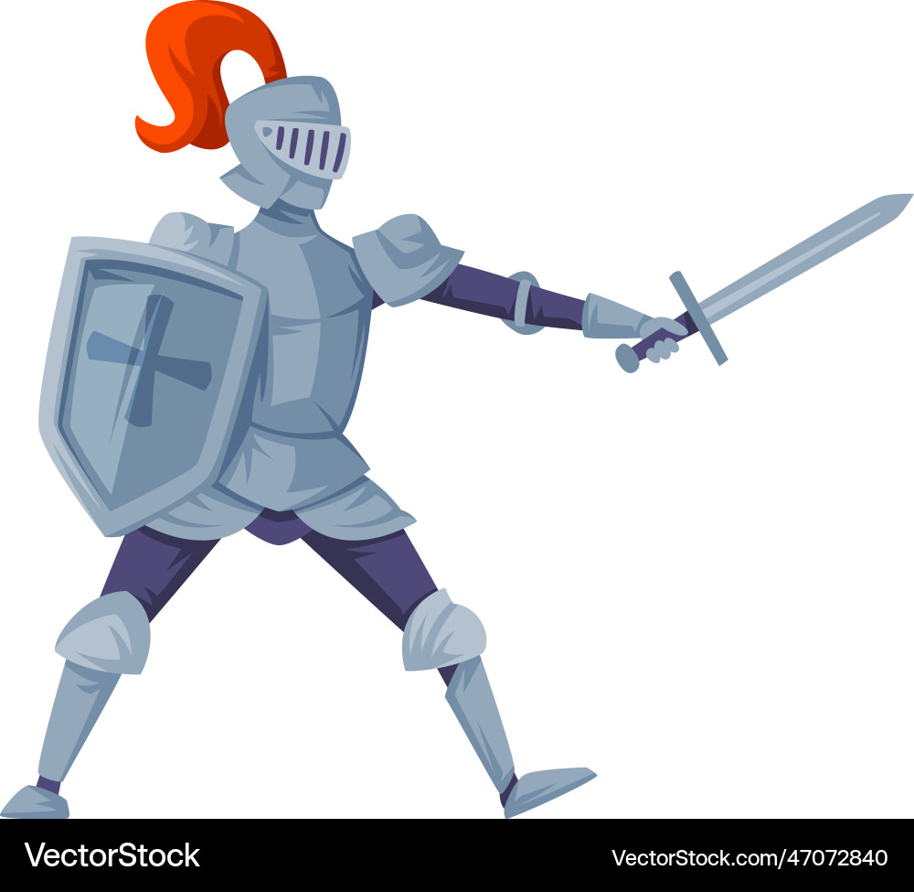 Medieval kingdom armored knight chevalier Vector Image