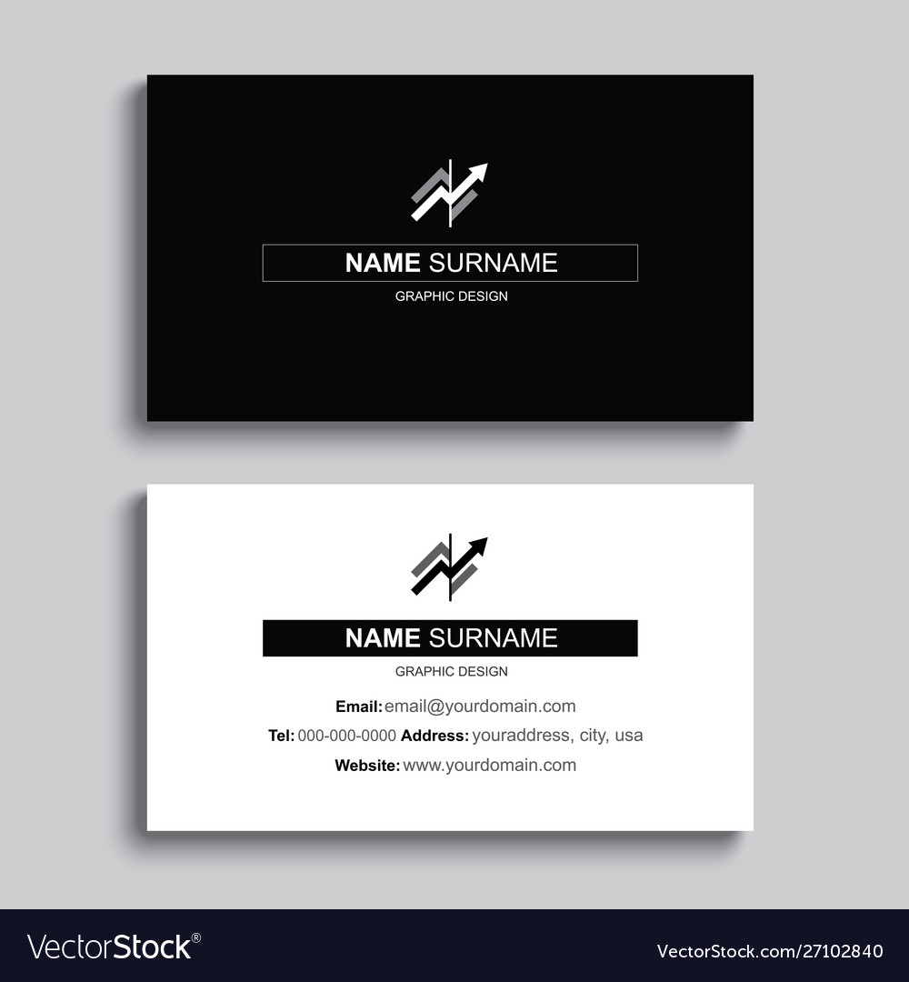 Minimal business card print template design black Vector Image Minimal business card print template design black Vector Image
