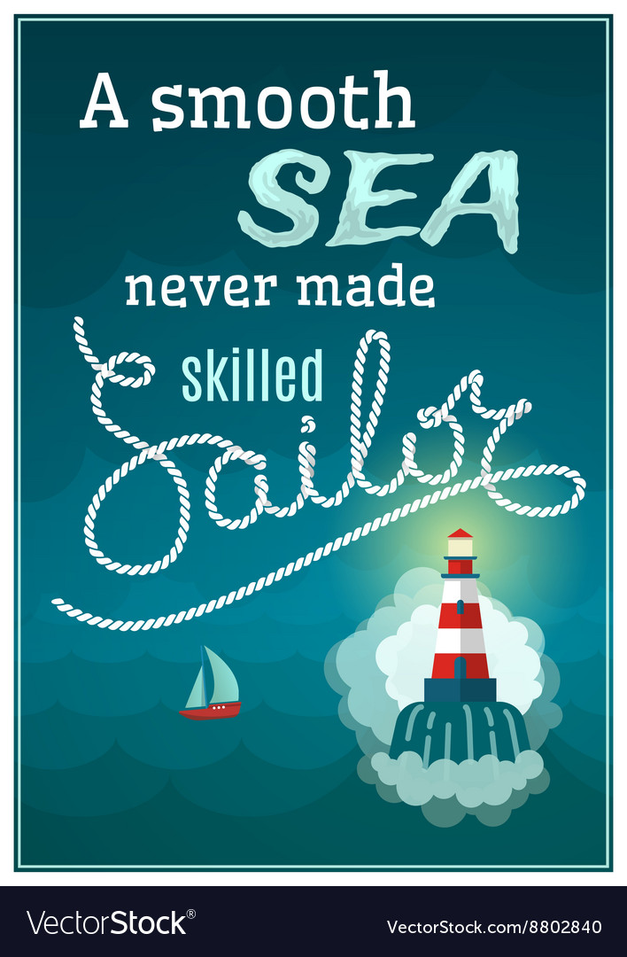 Nautical colored poster Royalty Free Vector Image