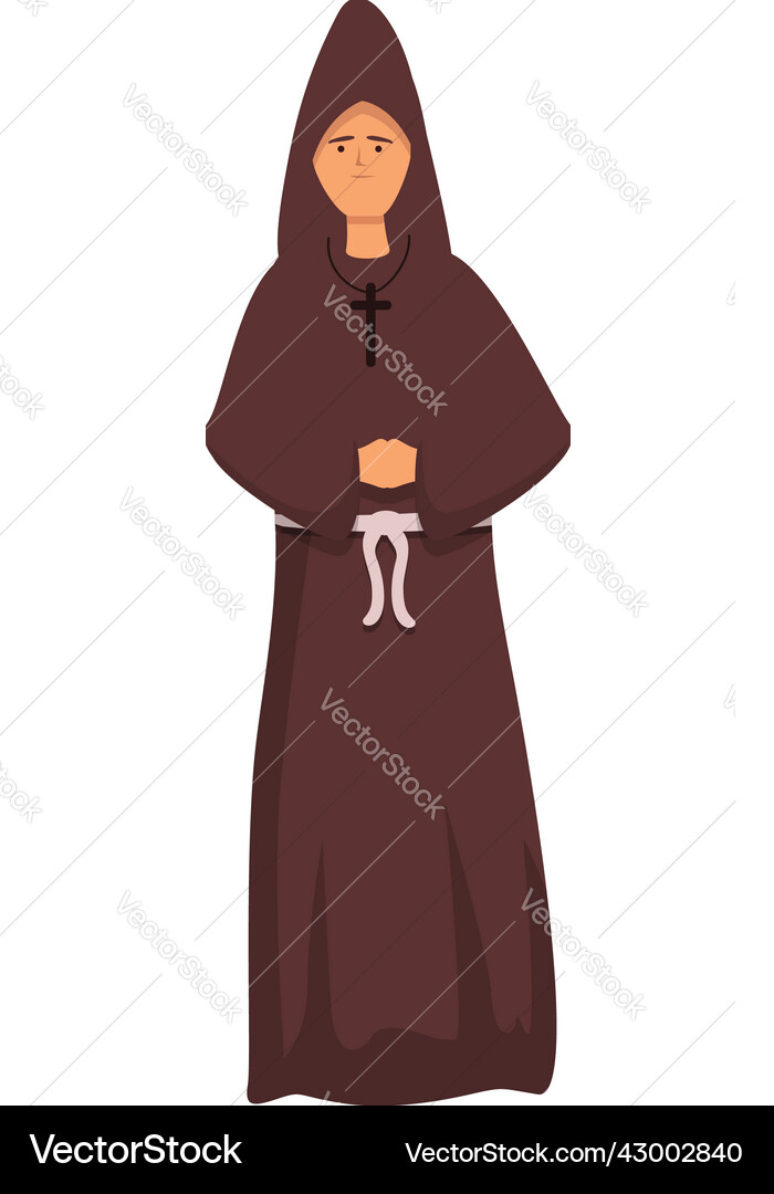 Old monk icon cartoon priest man Royalty Free Vector Image